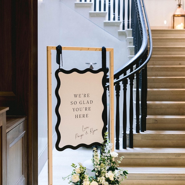 Wavy Wedding Welcome Sign Template: Modern Ripple Design (digital ...