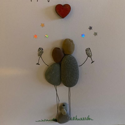 Personalised Birthday Milestone Card for Her Him Pebble Art ...