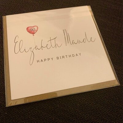 90th Birthday Card, 90 Today, Happy 90th Birthday, 90 Balloon ...