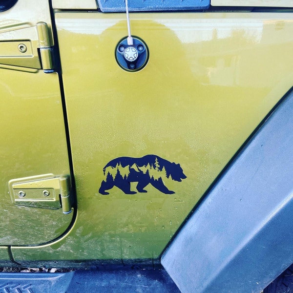 Bear Car Decal | Bear Decal | Mountain Decal | Bear Sticker | Outdoor ...
