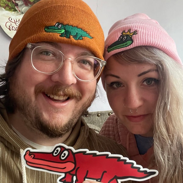 Light Brown Corduroy Embroidered Happy Smiling Gator Hat Inspired by ...