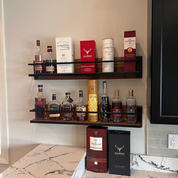 Bar Shelf, Whiskey, Wine Display, 24 Inch. - Etsy