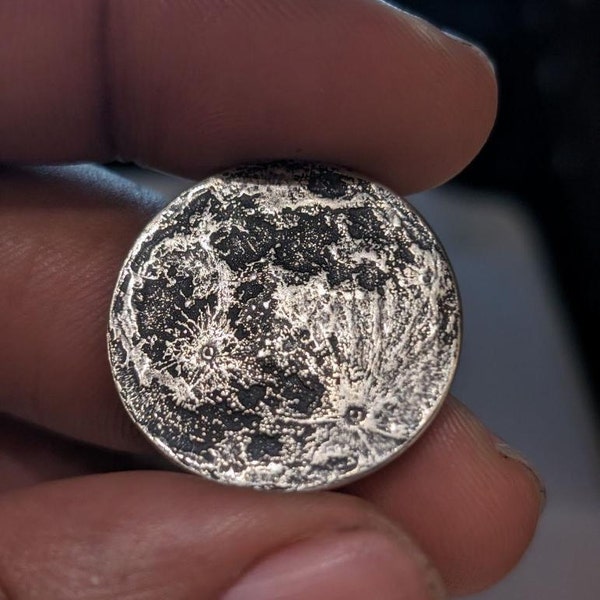 Silver Full Moon Coin - 1 in / 26 Mm - Etsy