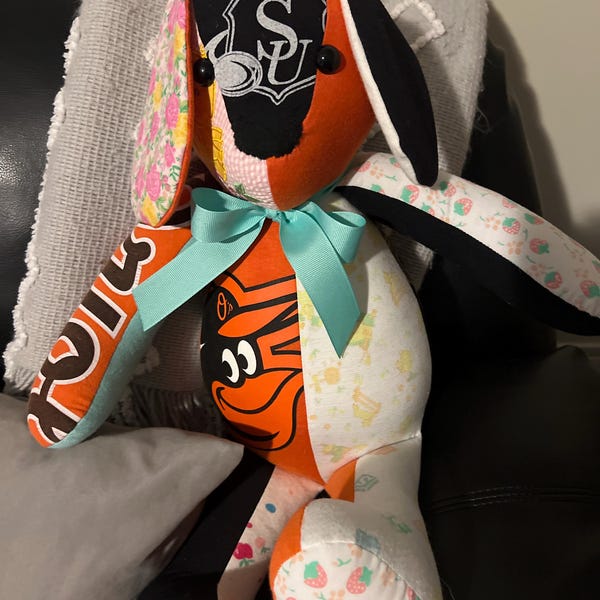 Memory Bear Made From Loved Ones Clothing Custom Made 18" Teddy Bear Wedding Bear Shirt Keepsake ...