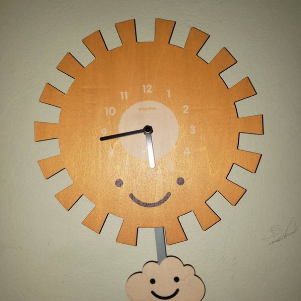Rainbow Pendulum Clock - Kids Room Decor - Nursery Decor - Silent Clock ...