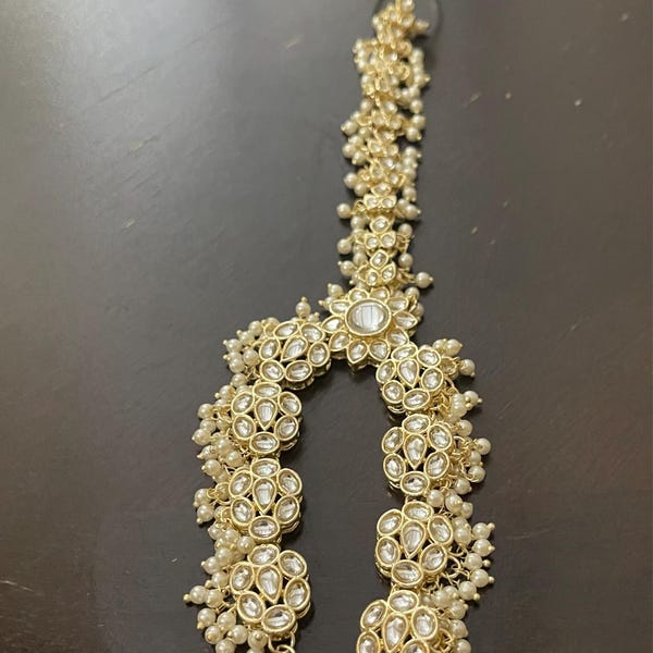 Kundan Single Hath Paan/bracelet/haath Phool/hathh Panja/finger Hand ...