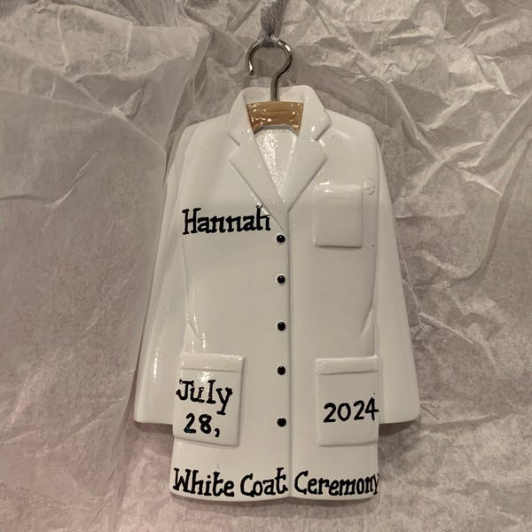White Lab Coat Personalized Christmas Ornament- Nurse, RN, Lab ...