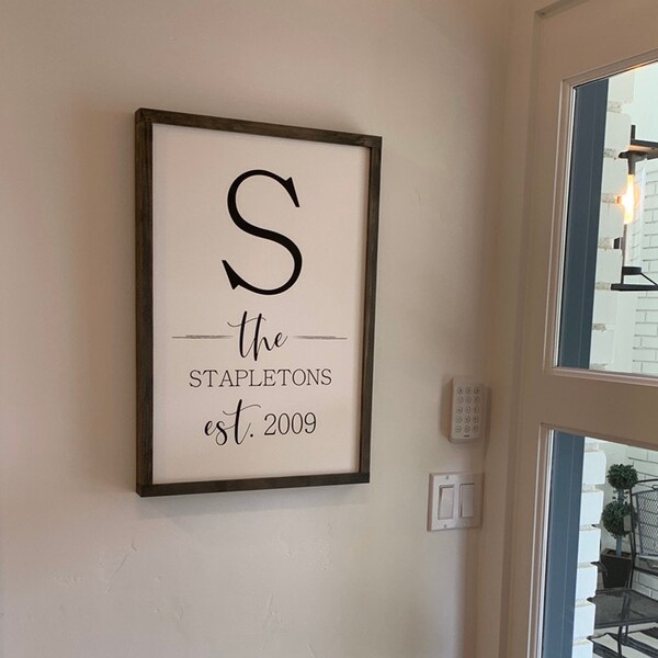 Last Name Letter Sign | Established Sign | Family Name Wood Sign | Home ...