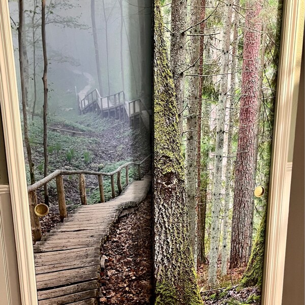 Into the Forest Door Sticker, Forest Door Wallpaper, Door Mural, Door ...