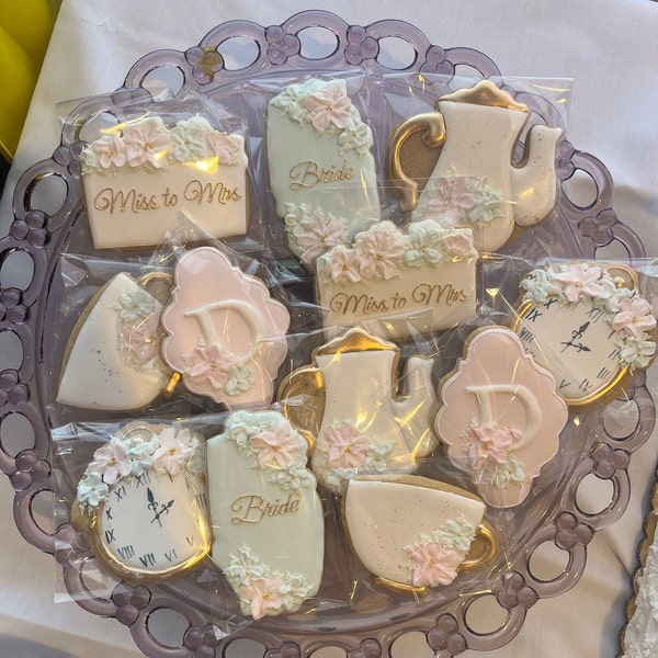 Tea for Two Themed Birthday Decorated Cookies, Party Favors, Luxury ...