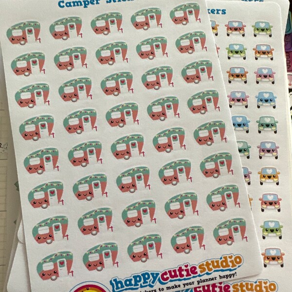 40 Cute Camper/campervan/caravan/camping Planner Stickers - Etsy