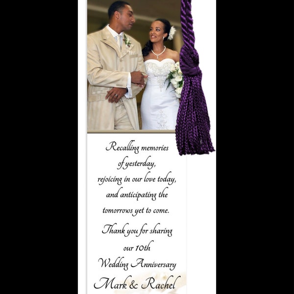 Anniversary Custom Bookmark Favor, Photo Bookmarks, 25th, 50th ...