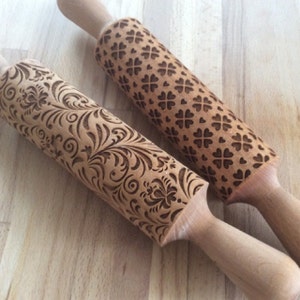 SALE Laser Engraved Rolling Pin, Embossing Rolling Pin,embossed Dough ...