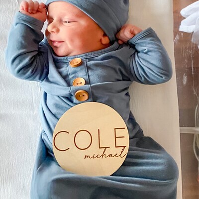 Newborn Name Sign, Baby Name Sign, Birth Announcement Sign, Baby Name ...