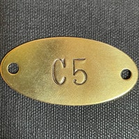 Hand Punched Brass Numbered Tags Custom Numbered Locker Tags Rectangle ...