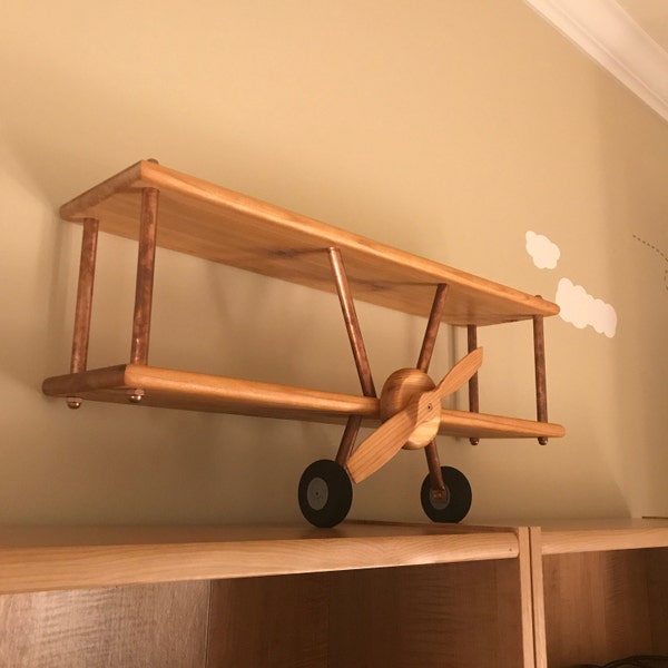LARGE Cedar Airplane Shelf, Cedar Wood Airplane Shelf, Airplane Decor ...