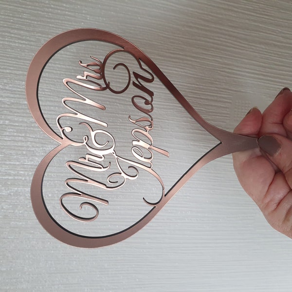 Wedding Cake Topper. Personalised Heart Cake Topper for Wedding ...
