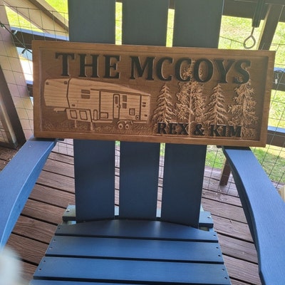 Personalized Camping Sign Fifth Wheel Decor Custom Camper Sign Wood ...