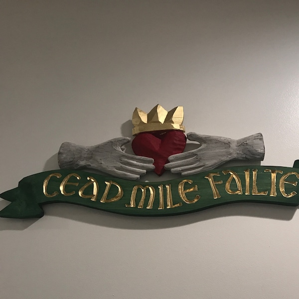 Failte Sign With Claddah** - Etsy