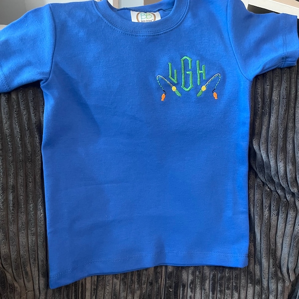 Single Mini Fill Stitch Fishing Pole With Fish Machine Embroidery ...