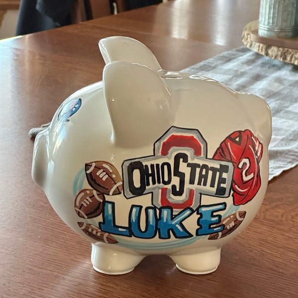 Personalized Piggy Bank Sports Custom Art in the Football Team of Your ...