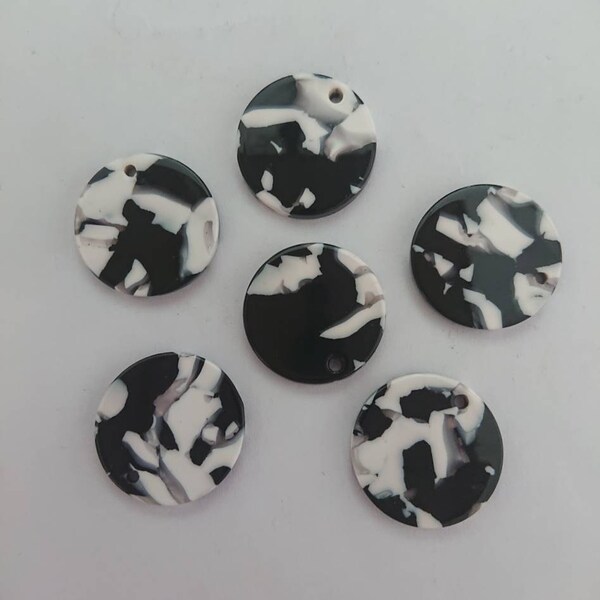 Acrylic Round Earring Charms - Circle Pendant - Pearl Mosaic Charm ...