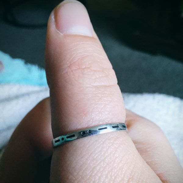 Morse Code Ring Personalized - Hand Stamped Initial Ring - Monogram ...