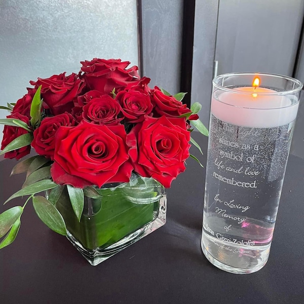Personalized in Loving Memory Memorial Vase - Floating Wedding Memorial ...