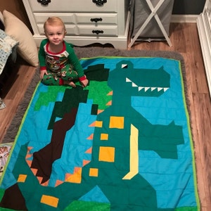 T-rex Quilt Pattern 3 Sizes: 36x42 24x28 48x56 Instant | Etsy UK