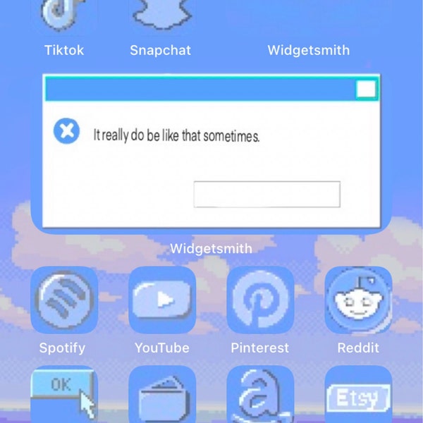 Windows 98 Retro Pastel Blue Ios 14 Icons Pack - Etsy