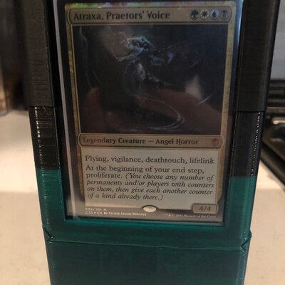 MTG Commander Sized Deck Box W Toploader Slot and Dice Compartment Tray ...