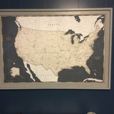 Large USA Push Pin Map Personalized Travel Map of the US Executive ...