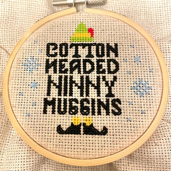 Buddy the Elf Cotton Headed Ninny Muggins Christmas Ornament Cross ...