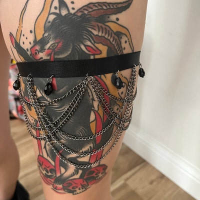 Gothic Leather Face Mask Red and Black Spliced Rivets Breathable Mask ...