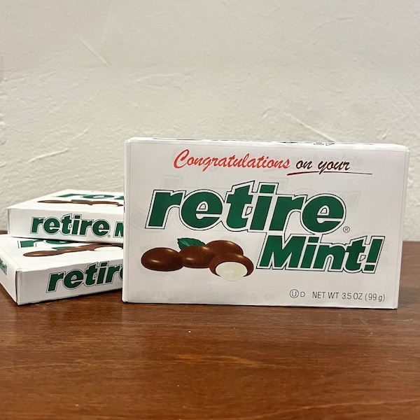Retirement "retire Mint" Printable Cover for Junior Mints Box, Sign - Etsy