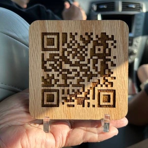 QR Codes Engraved on Wood - Etsy