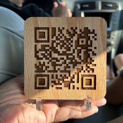 Wooden Engraved QR Code - Etsy