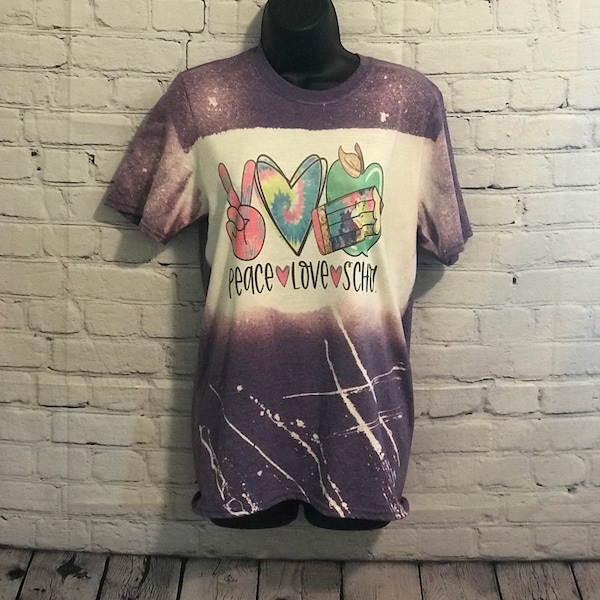 Peace Love School Colorful Tie Dye PNG Print File for Sublimation or ...