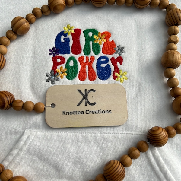 Girl Power Retro Embroidery Design, Girl Flower Embroidery Design ...
