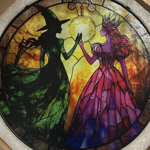 Elphaba and Glinda Besties Acrylic Suncatcher, Witches of Oz Ornament ...
