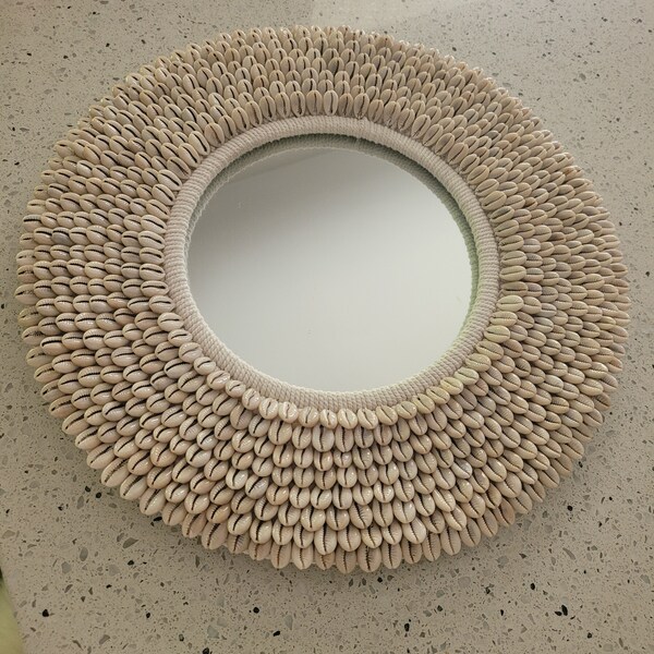 Papua Necklace Inspired Mirror - Cowrie Shell Mirror - Round Shell ...