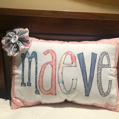 Made to Order Custom Applique Name Pillows - Etsy