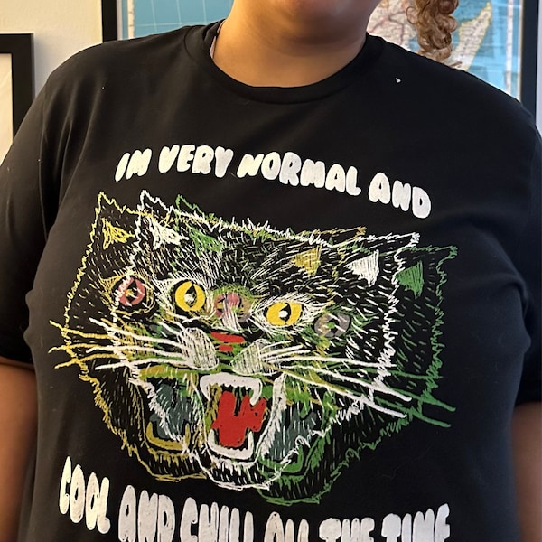 Unisex Cat Graphic T-shirt - 'very Normal and Cool' - Etsy Australia