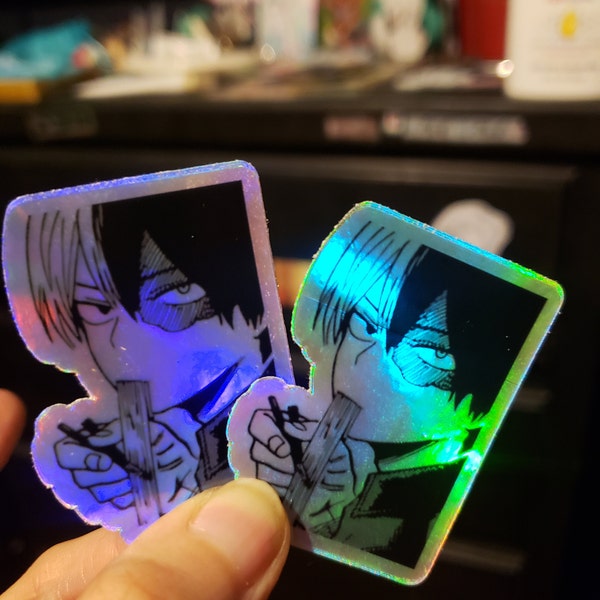 My Hero Holographic Todoroki Shoto Eating Soba Sticker - Etsy