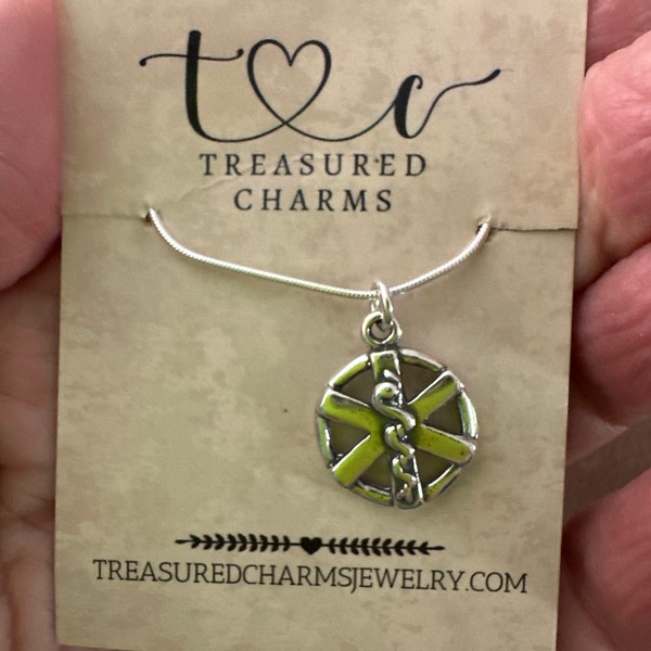Sterling Silver EMT Necklace, Paramedic Necklace, First Responder Charm ...