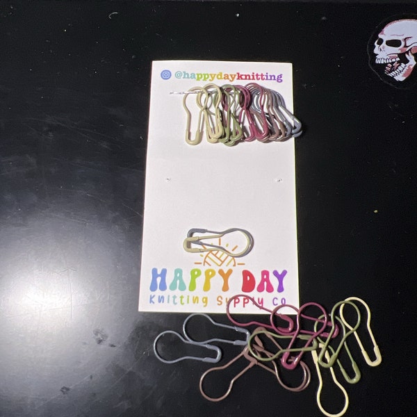 NUMBER MARKERS Bulb Pin Stitch Markers / Progress Keepers for Knitting / Crochet Set of 10 ...