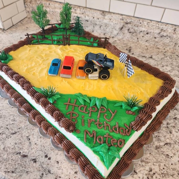 Monster Truck Cake Kit / Big Truck Crushing Cars Birthday / DIY Easy ...