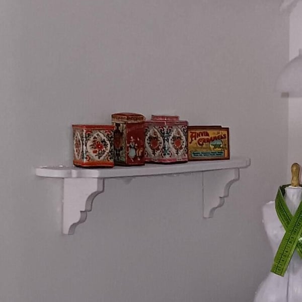 Miniature Red Vintage Scenic Folk Art Tins, 1:12 Scale Papercraft ...