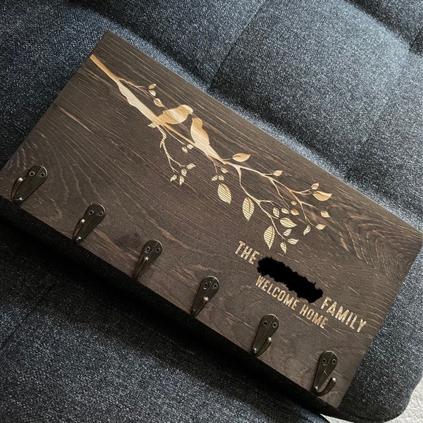 Personalized Key Hanger, Custom Key Hook, Engraved Key Holder for Wall ...