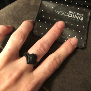 Designed Silicone Wedding Ring for Women. Set of Thin and | Etsy